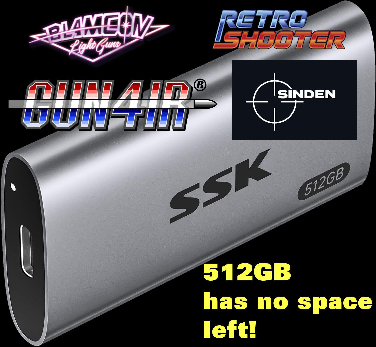 512GB Plug-n-Play Lightgun drive (Blamcon, Sinden, GUN4IR, Aimtrack, R – Integrum Retro